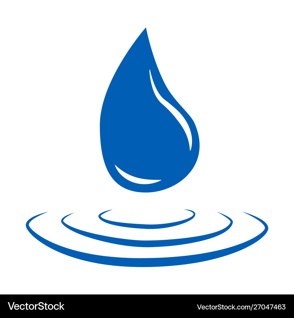 Abstract blue water drop icons on white background