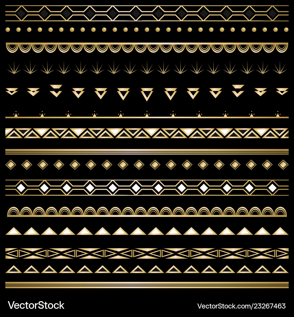 Art deco set of borders Royalty Free Vector Image