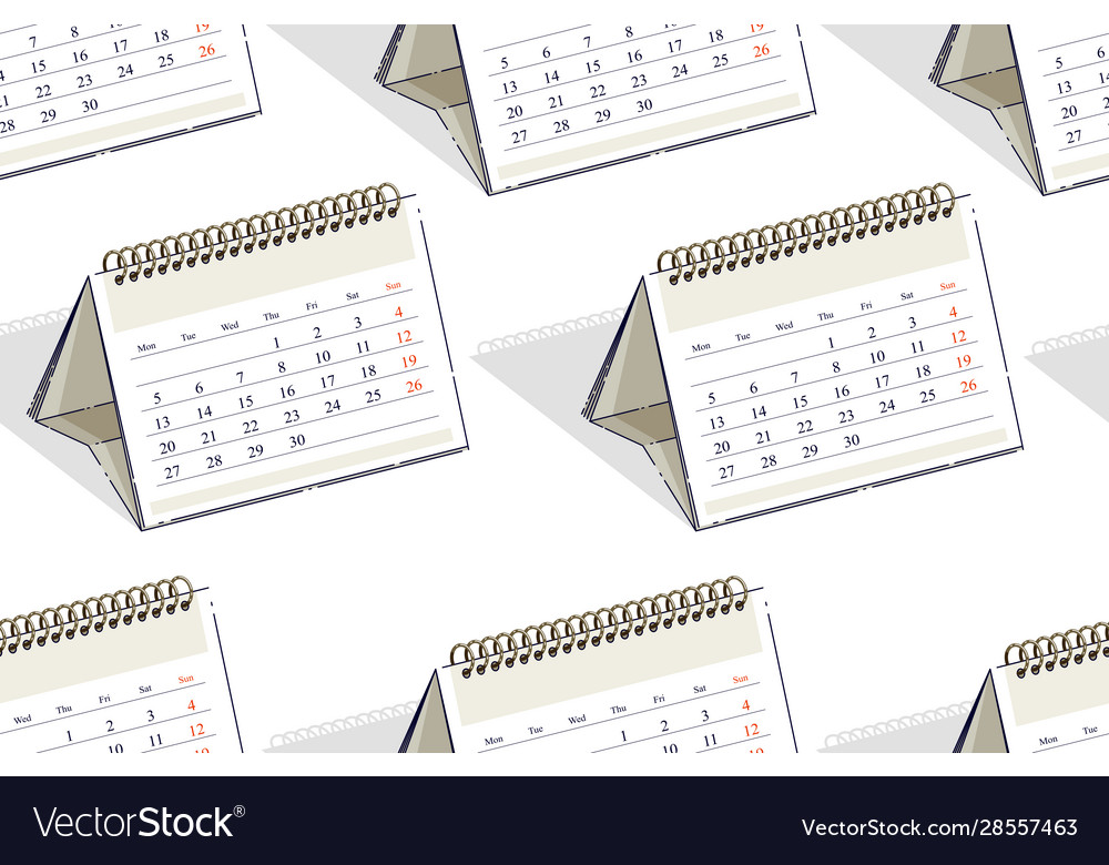 Calendars seamless background backdrop Royalty Free Vector