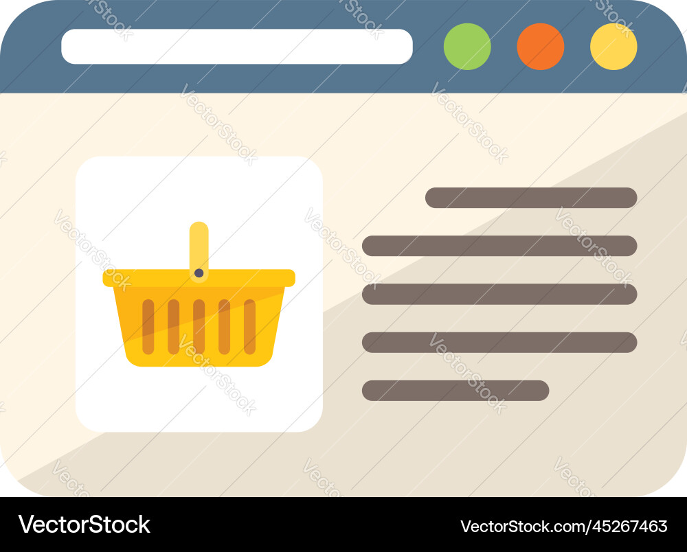Computer online store icon flat sale shop Vector Image