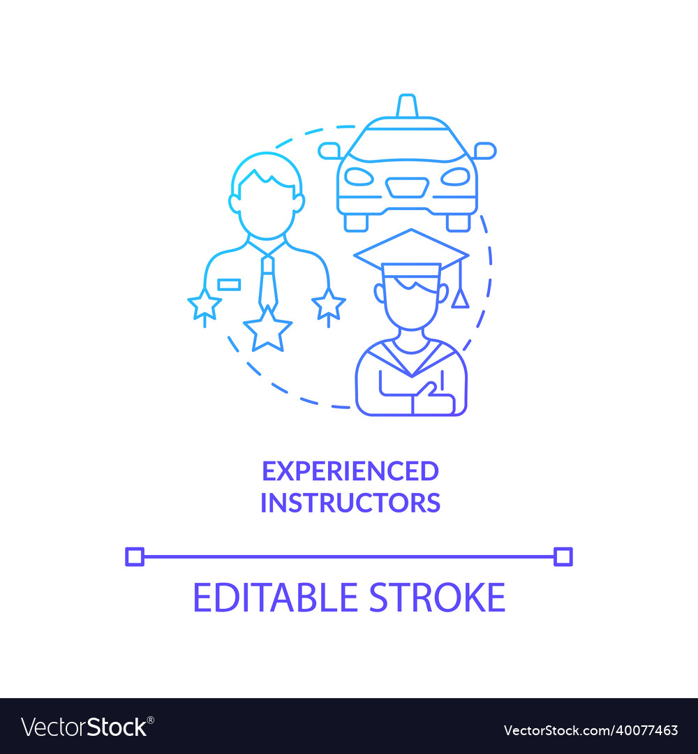 Experienced instructors blue gradient concept icon