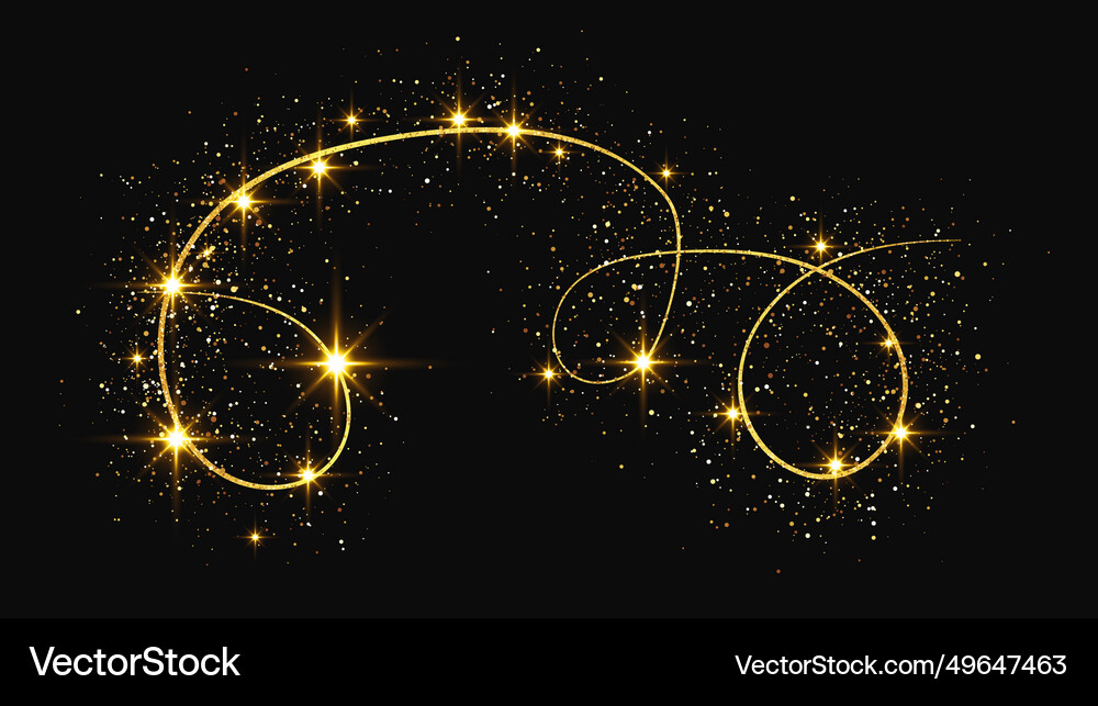 Gold glittering confetti wave and stardust Vector Image