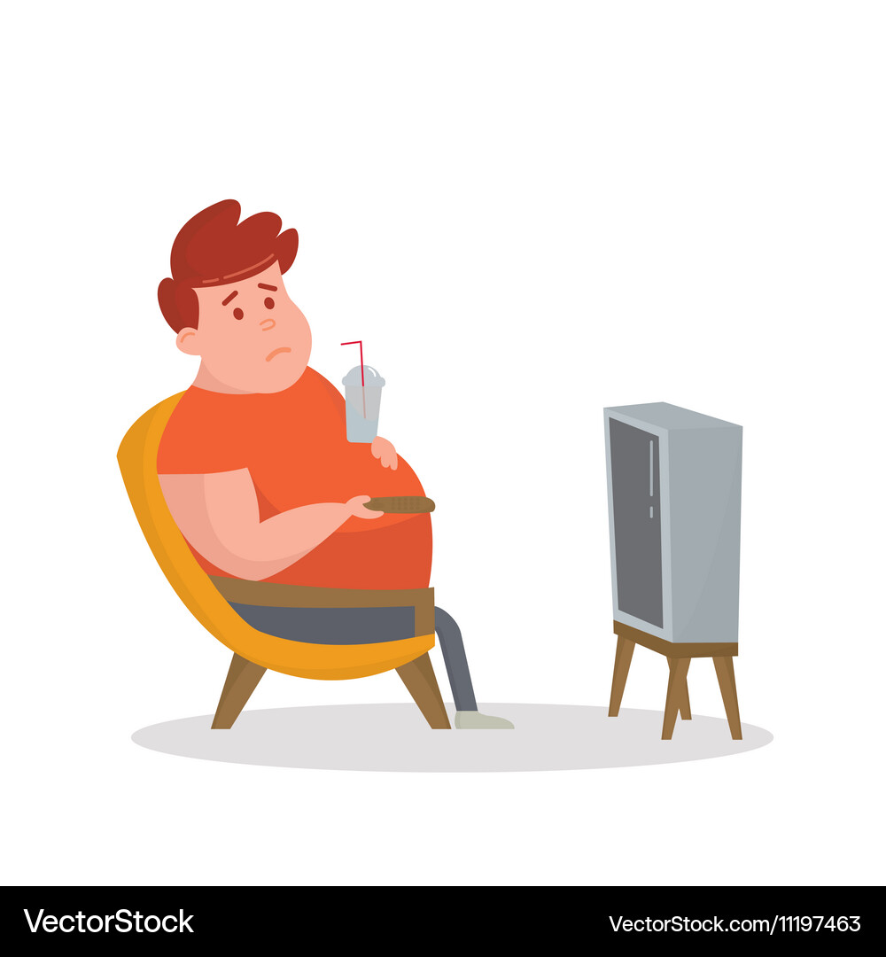Man Watching TV on Sofa Royalty Free Vector Image