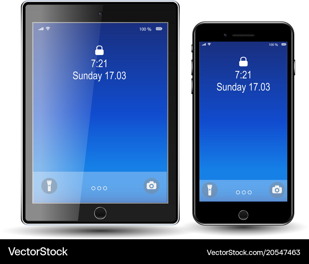 Phone and tablet blue screen eps10 Royalty Free Vector Image