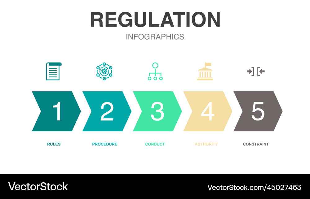 Regulation icons infographic design template Vector Image