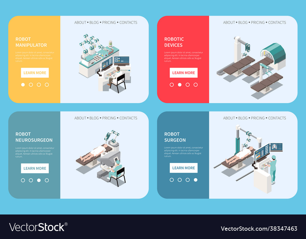 Robotic surgery composition set Royalty Free Vector Image
