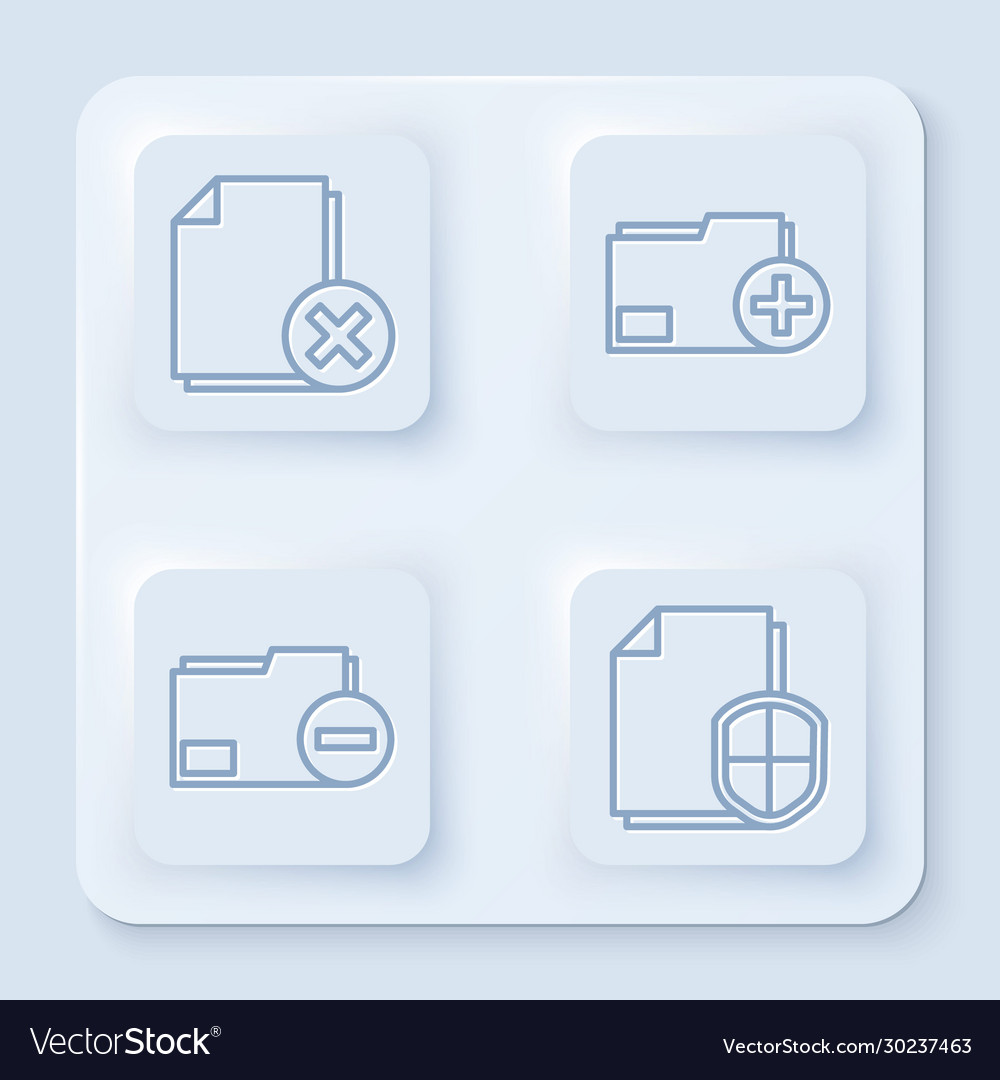 Set line delete file document add new folder Vector Image Set line delete file document add new folder Vector Image
