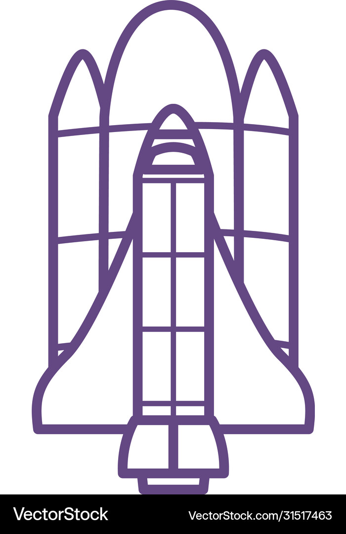 Space ship vehicle flying isolated icon Royalty Free Vector