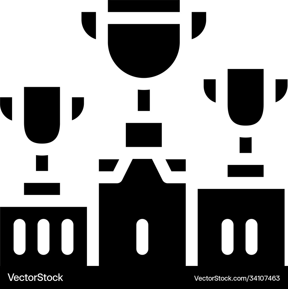Sport competition glyph icon black Royalty Free Vector Image