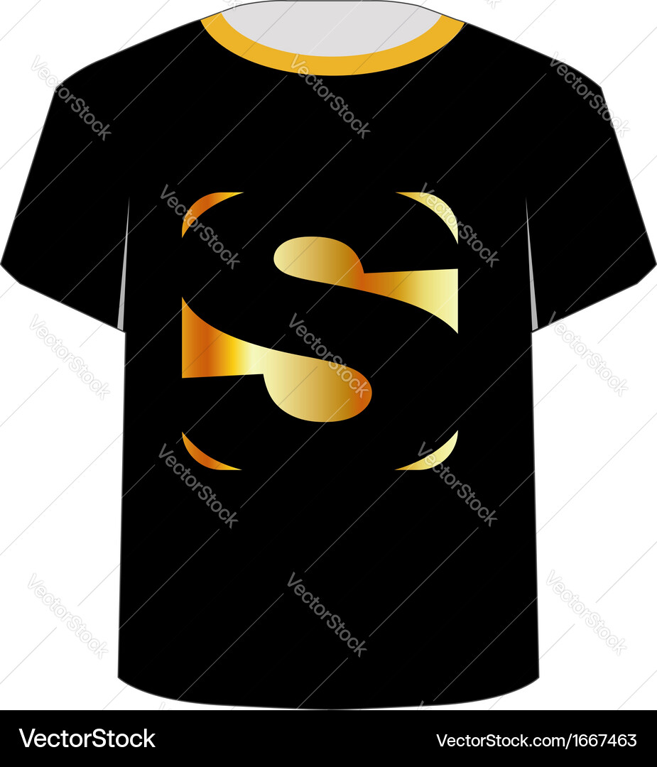 T shirt template- golden s Royalty Free Vector Image