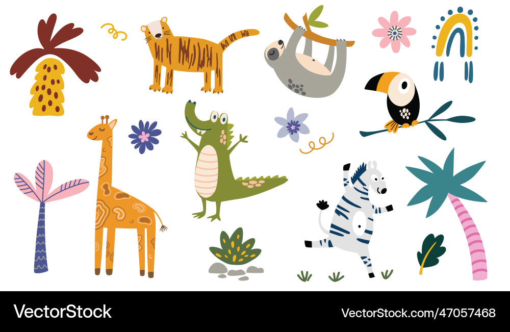 0374 safari animals Royalty Free Vector Image - VectorStock