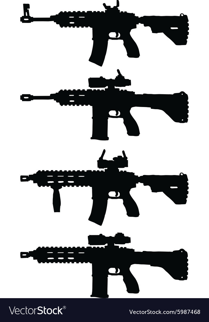 Automatic guns Royalty Free Vector Image - VectorStock