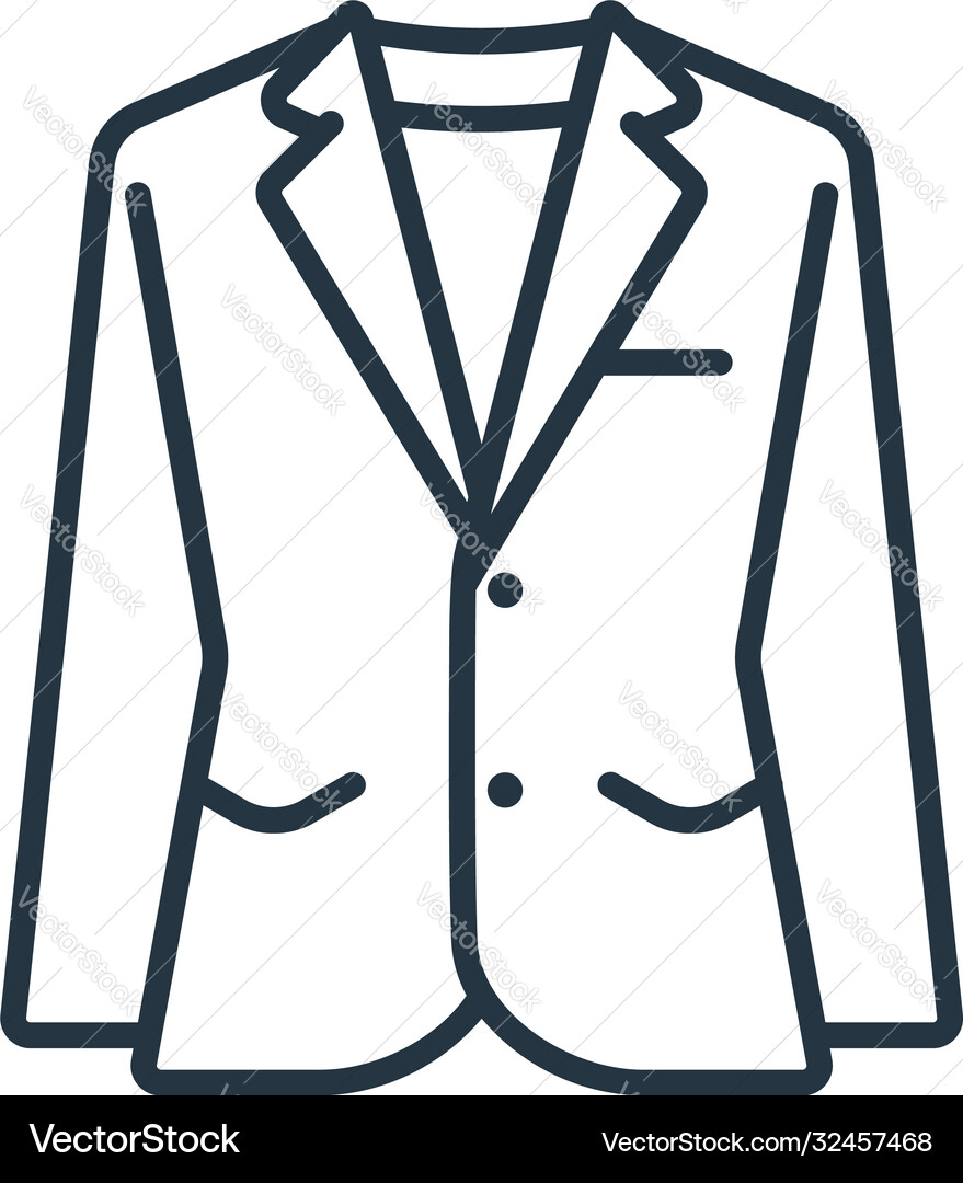 Blazer icon isolated on white background outline Vector Image