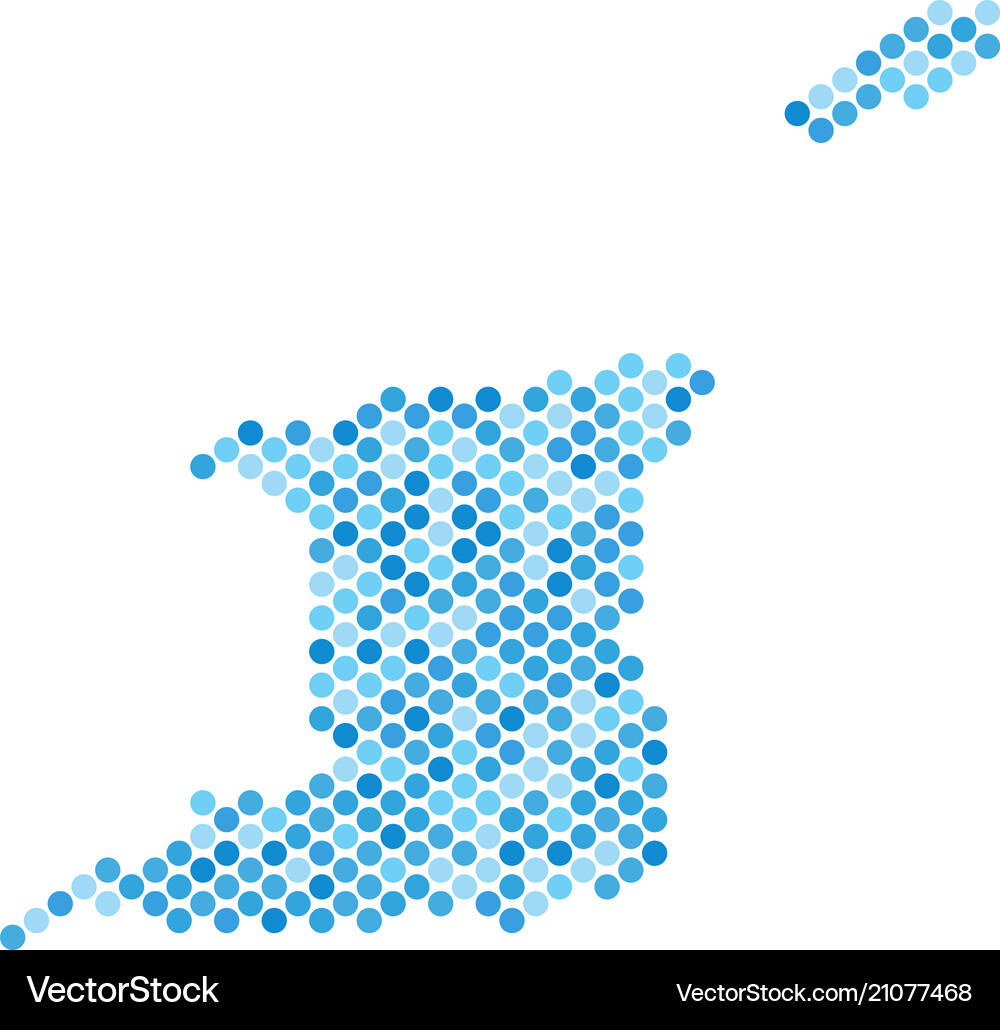 Blue dotted trinidad and tobago map Royalty Free Vector