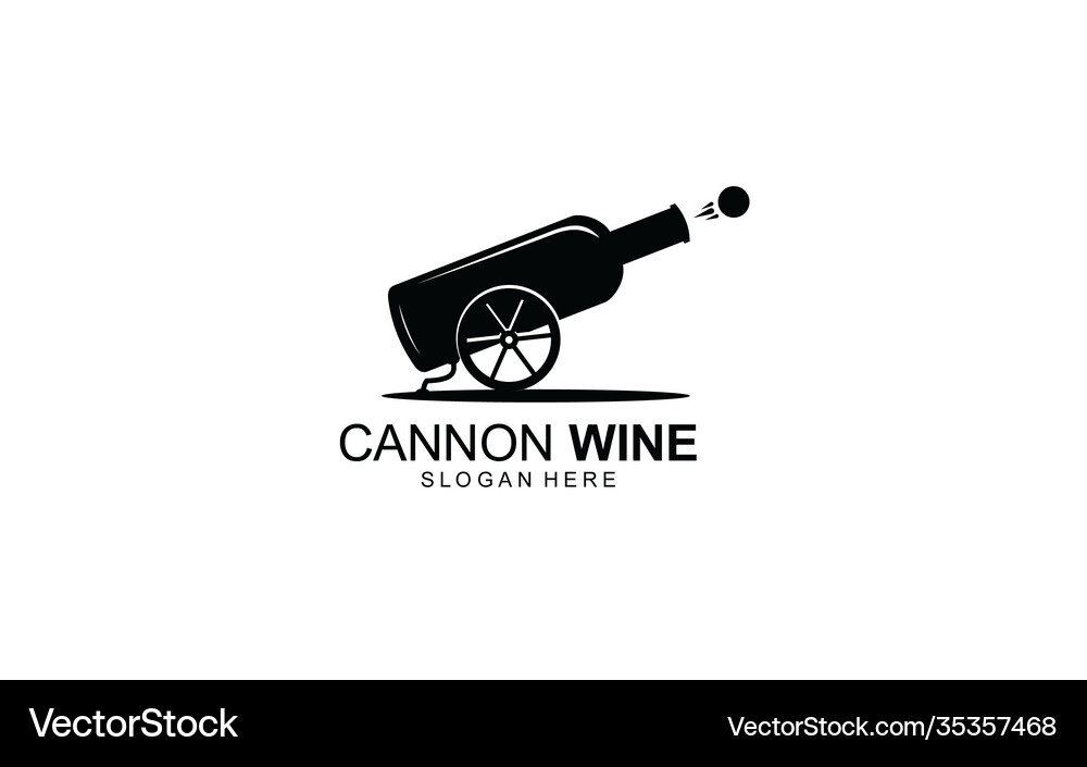 Cannon wine logo design concept symbol Royalty Free Vector