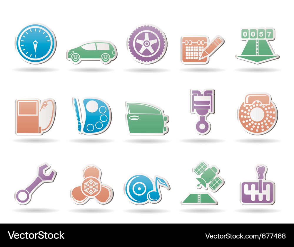 Car and motoring icons Royalty Free Vector Image