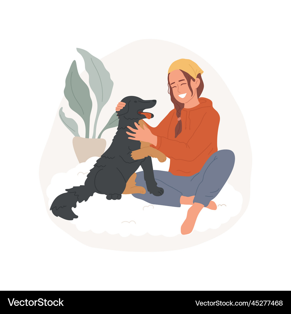 Caress a pet isolated cartoon Royalty Free Vector Image