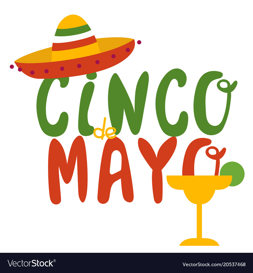 Cinco de mayo hand drawn lettering design Vector Image