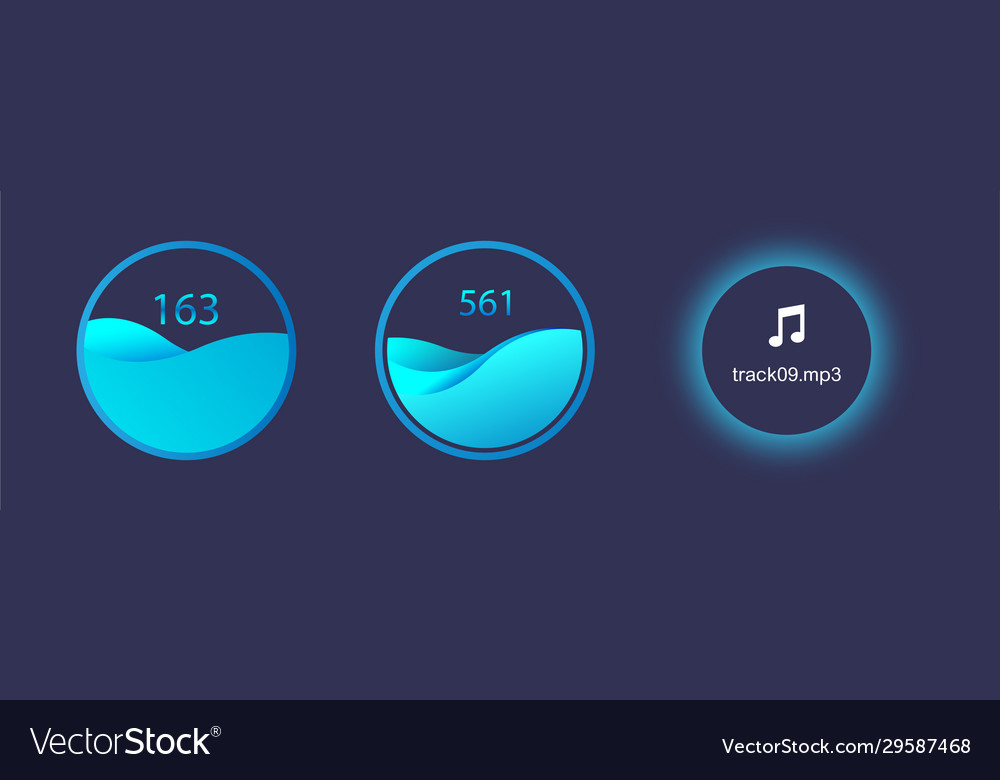 Circle bar ui ux kit interface Royalty Free Vector Image
