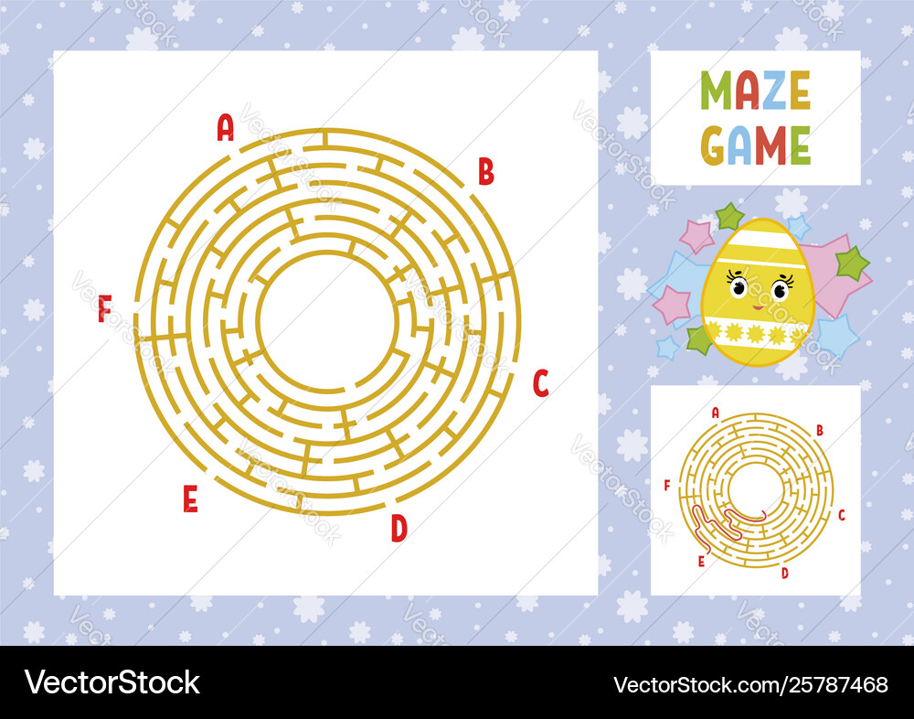 Color round labyrinth kids worksheets activity Vector Image