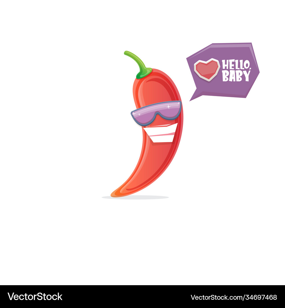Funny cartoon red hot chilli pepper Royalty Free Vector