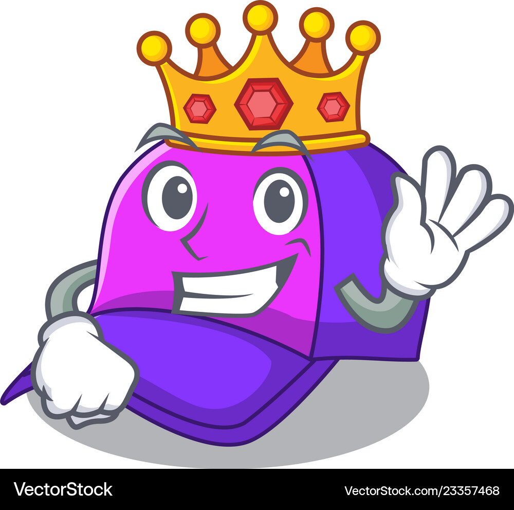 King baseball cap in shape cartoon beautiful Vector Image
