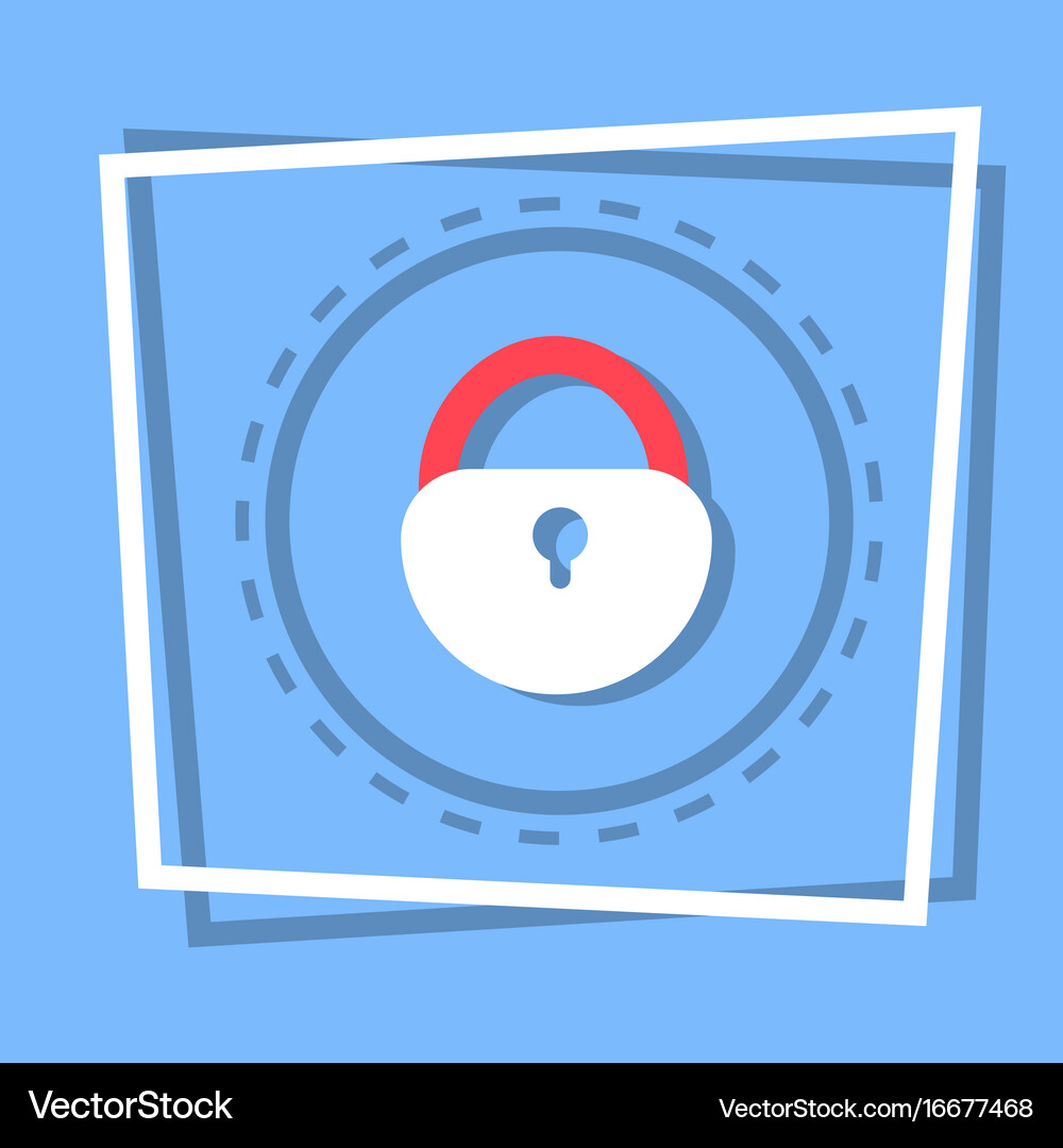 Lock icon security protection concept Royalty Free Vector