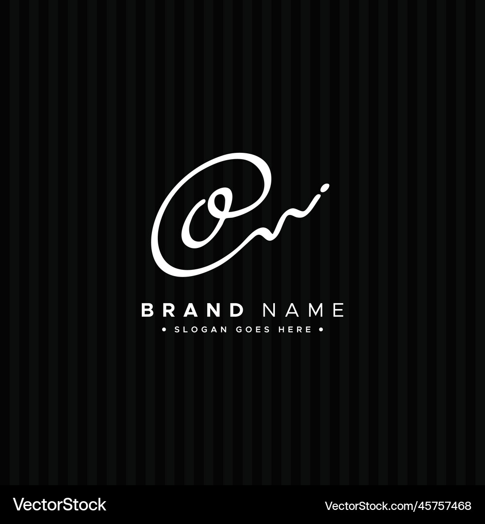 O letter signature logo - initial alphabet for Vector Image