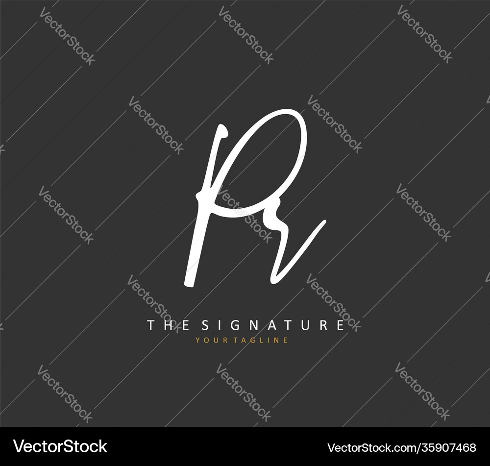 Pr initial letter handwriting and signature logo Vector Image