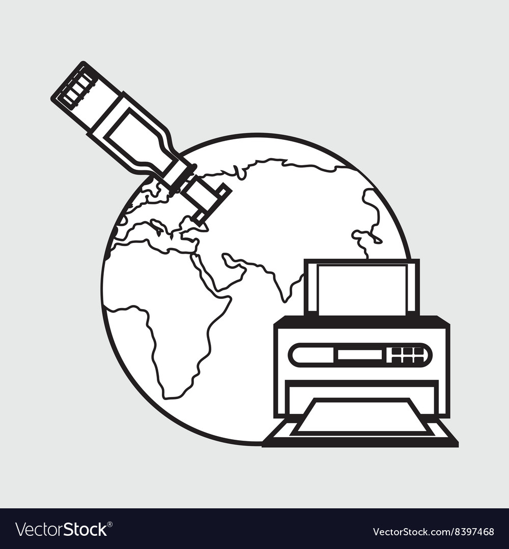 Printer office design Royalty Free Vector Image