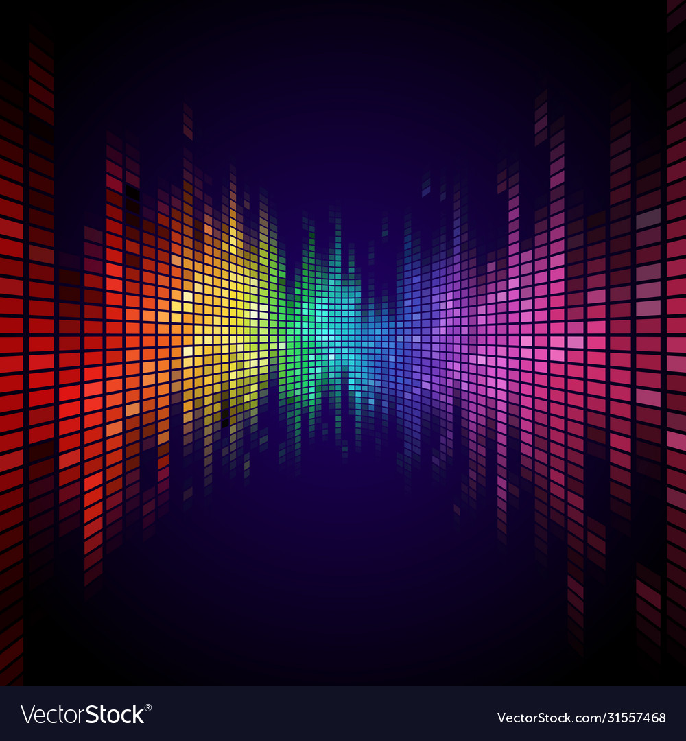 Rainbow colored equalizer effect Royalty Free Vector Image