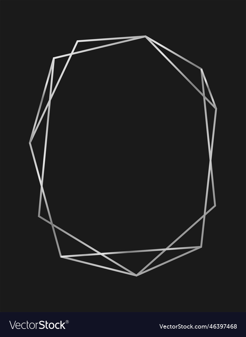 Simple geometric silver frame modern design Vector Image