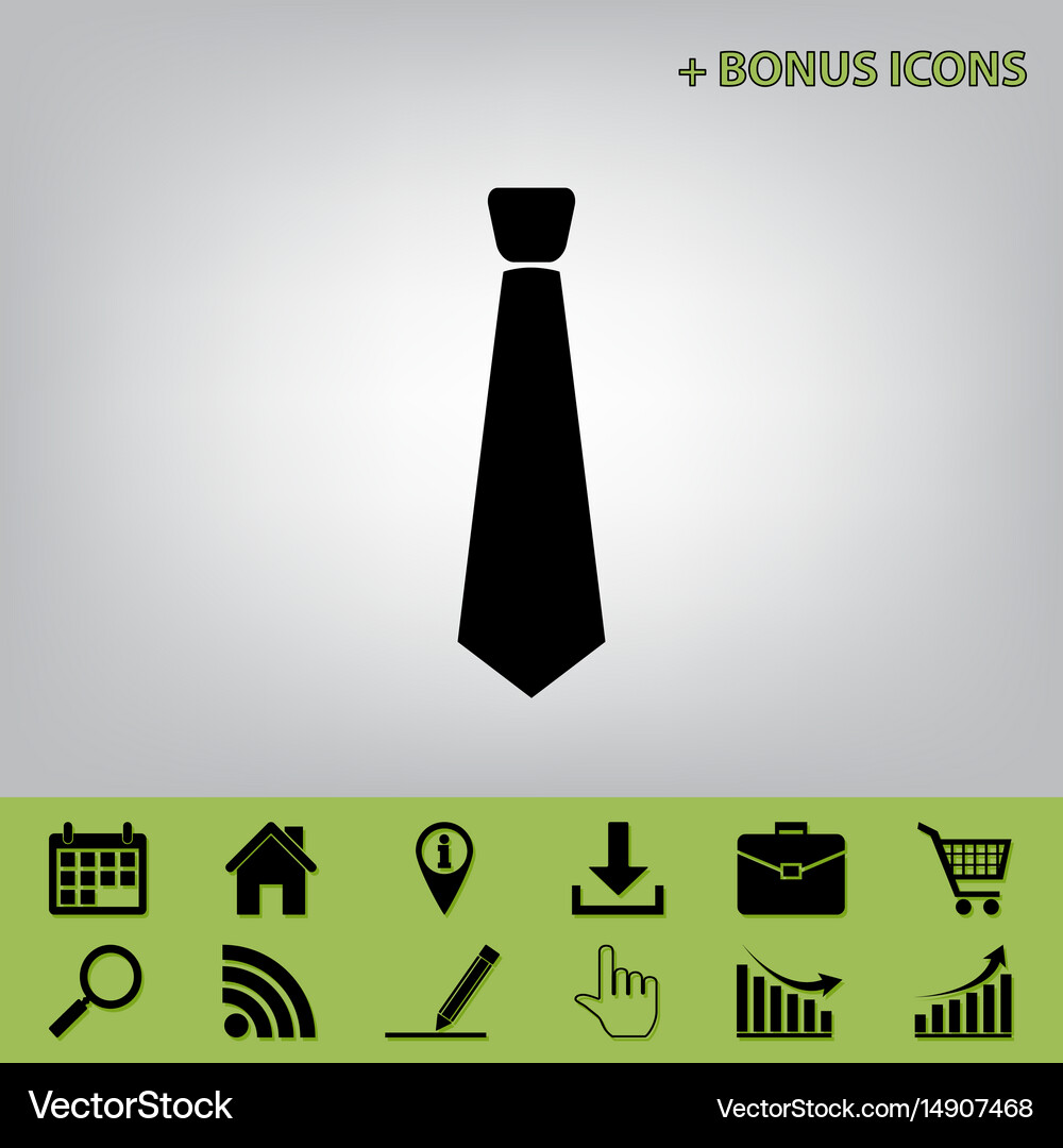 Tie sign black icon at gray Royalty Free Vector Image