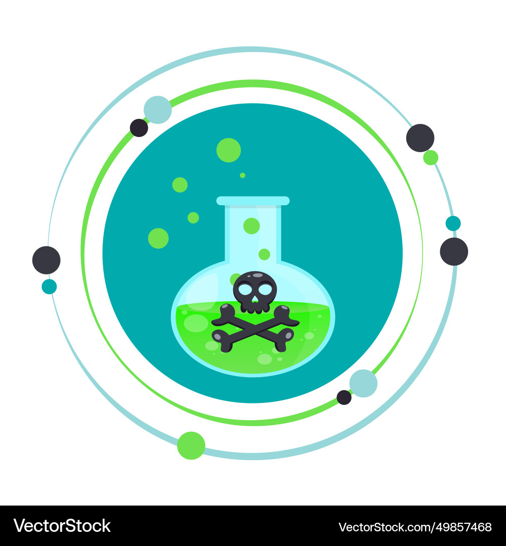 Toxic poison chemistry flask Royalty Free Vector Image