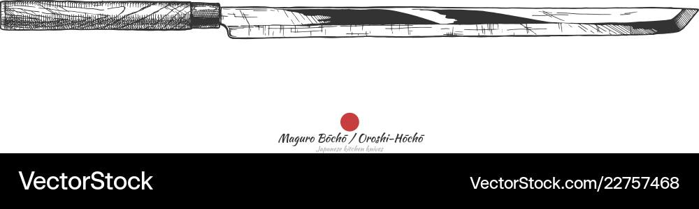 Traditional japanese knife Royalty Free Vector Image