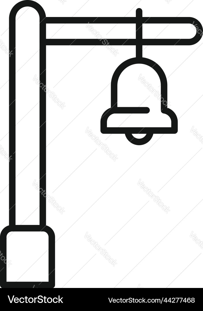 Train station bell icon outline people Royalty Free Vector