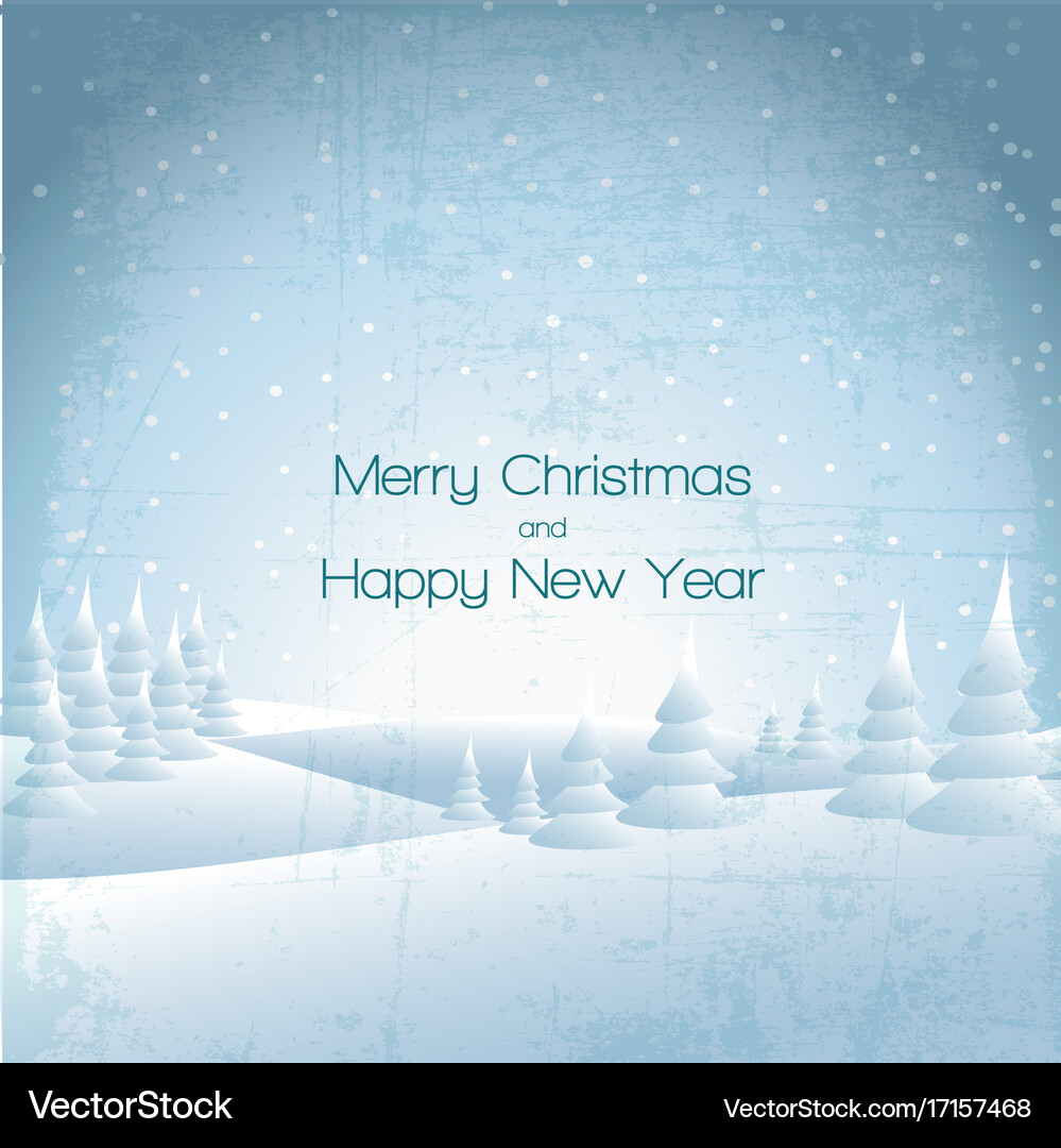 Winter card with snowy landscape Royalty Free Vector Image