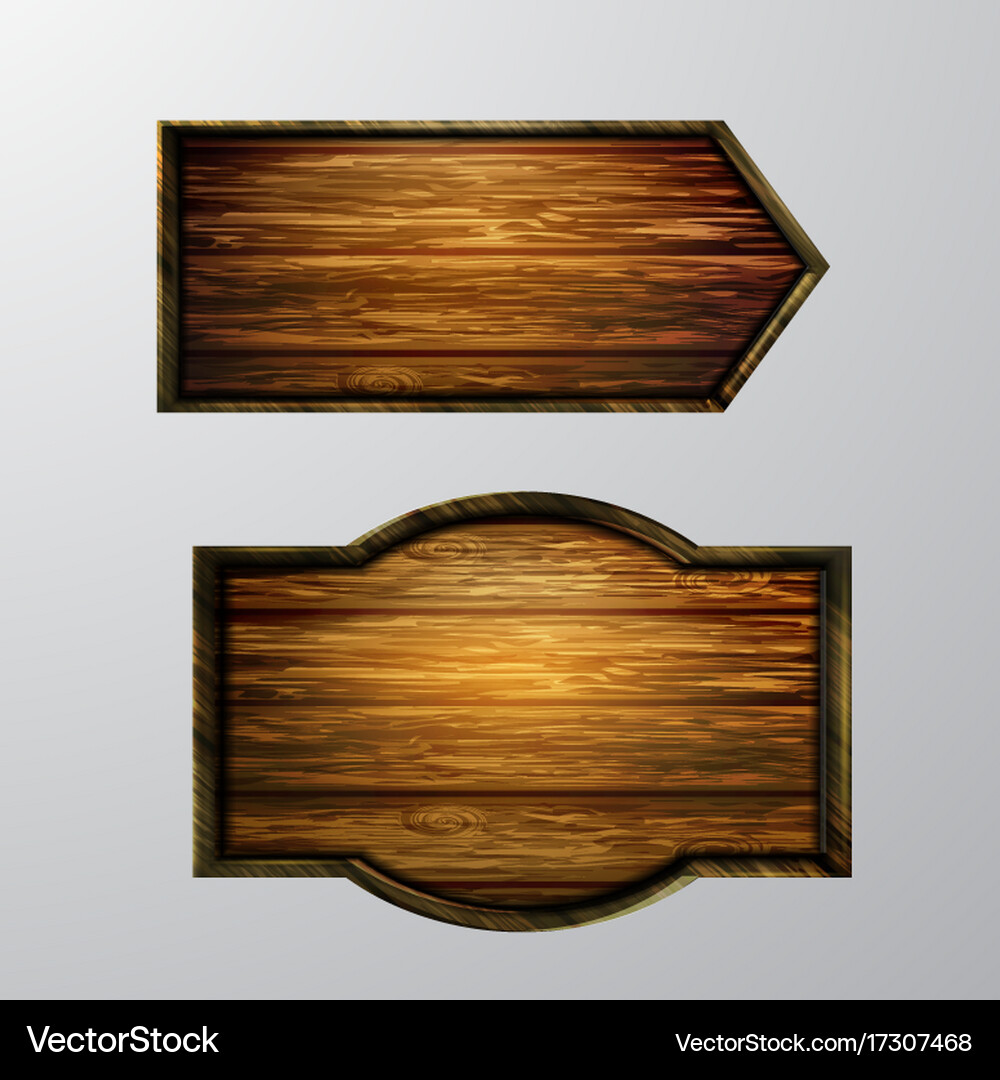 Wooden signs icon set Royalty Free Vector Image