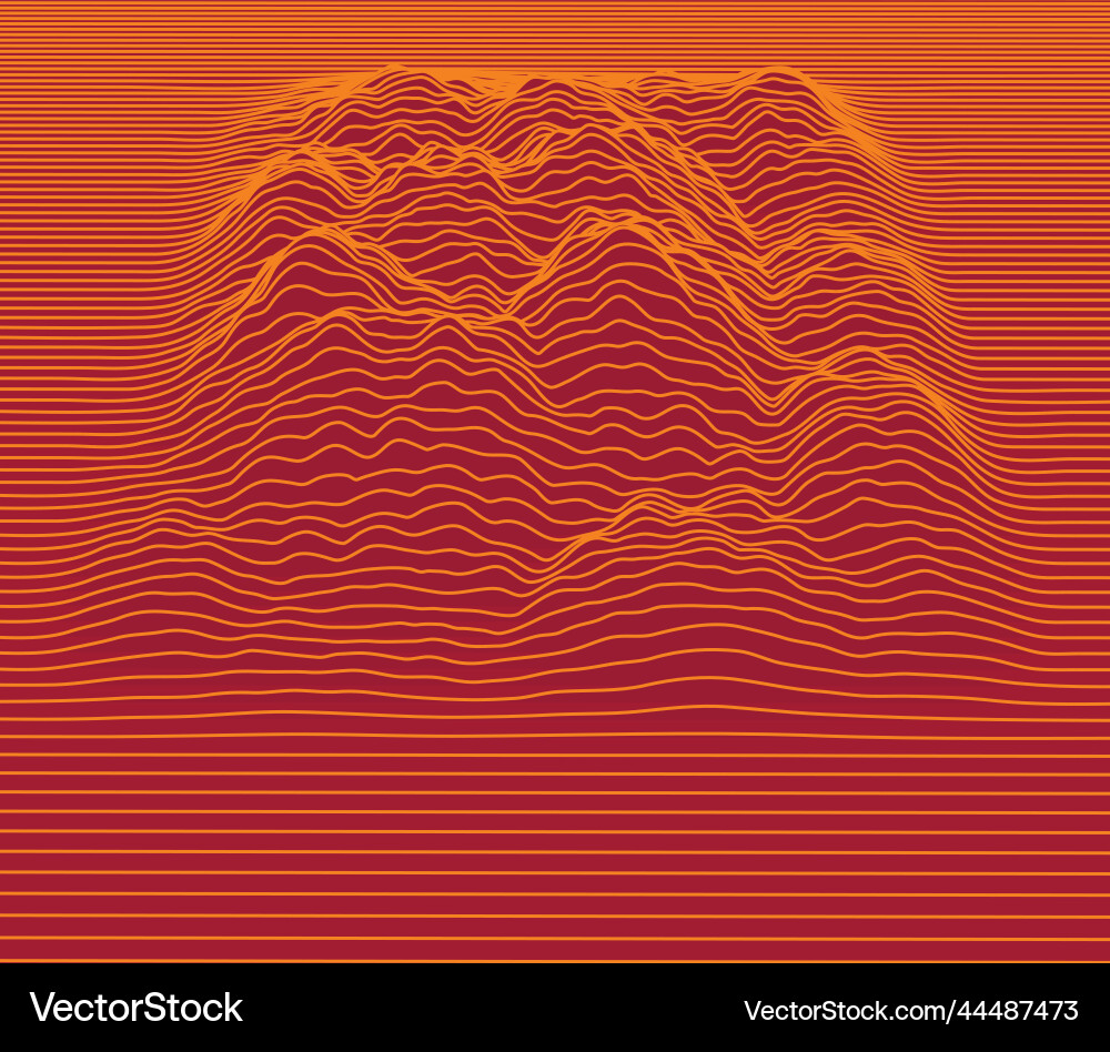 Abstract surface landscape made of lines Vector Image