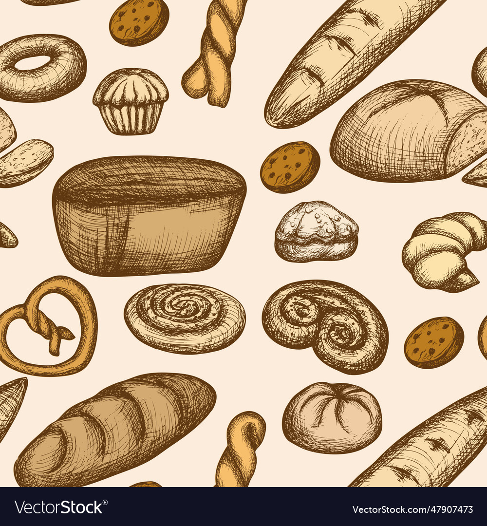 Bakery seamless pattern Royalty Free Vector Image