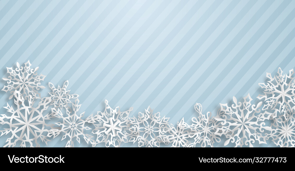 Christmas background with paper snowflakes Vector Image