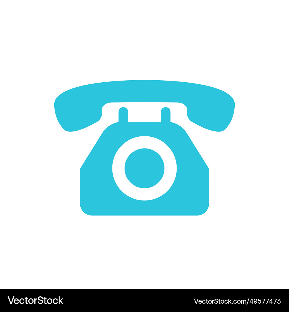 Classic traditional typical telephone blue phone Vector Image