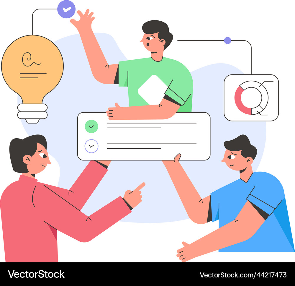 Easy to use flat of idea sharing Royalty Free Vector Image