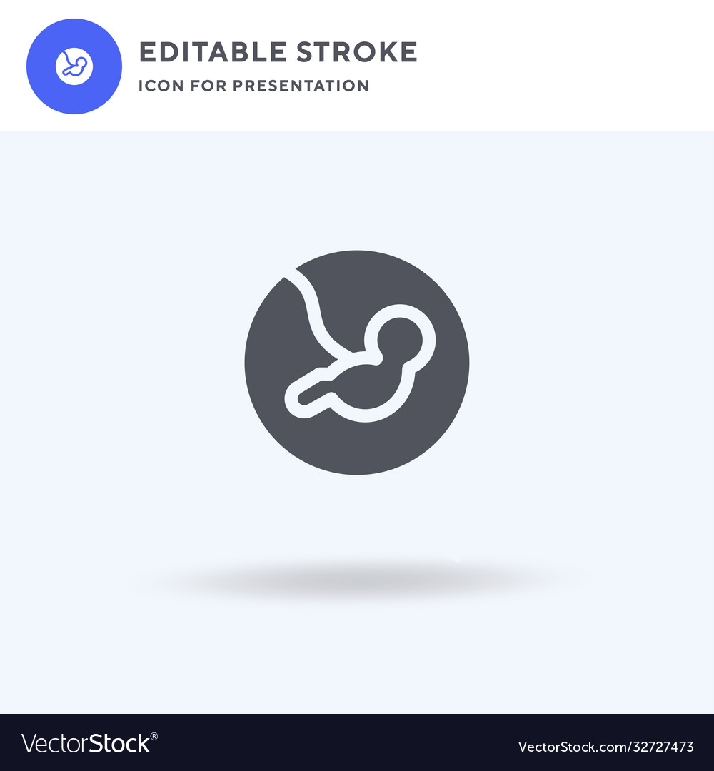 Fetus icon filled flat sign solid Royalty Free Vector Image