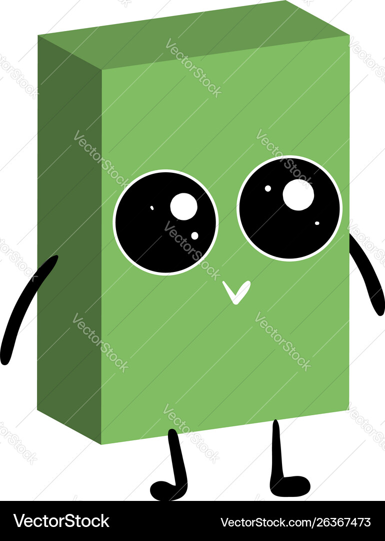 Green book with eyes on white background Vector Image