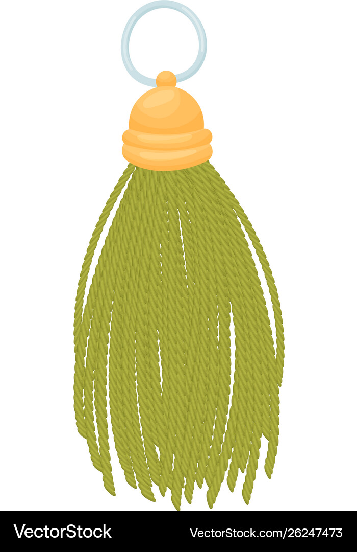 Green tassel with gold top Royalty Free Vector Image