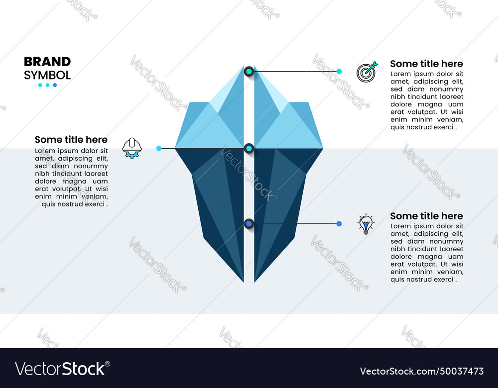 Infographic template iceberg with 3 steps Vector Image