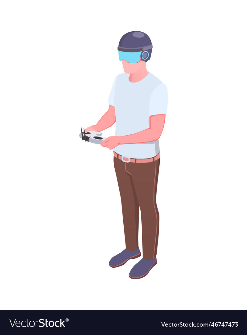 Isometric drone operator Royalty Free Vector Image
