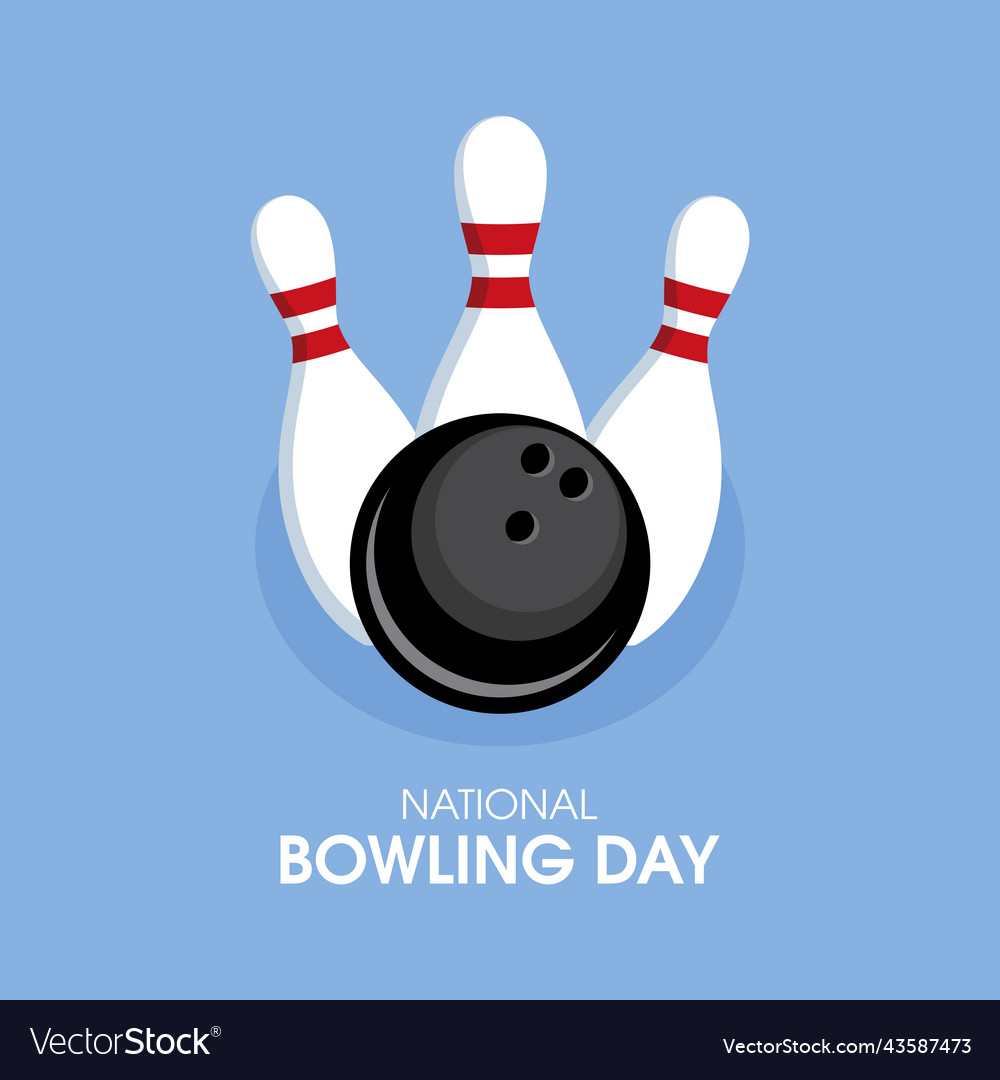 National bowling day poster Royalty Free Vector Image