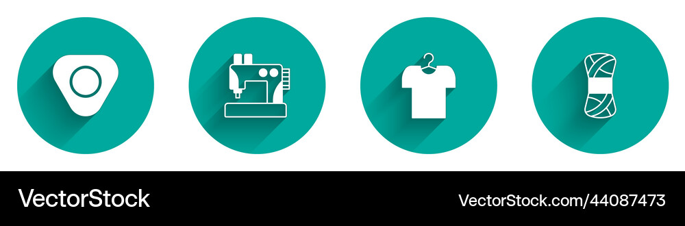 Set sewing chalk machine t-shirt on hanger Vector Image